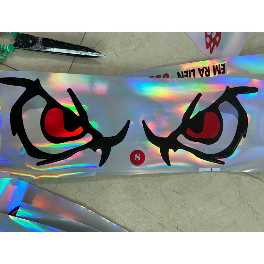 (Tem Phản Quang 7 Màu) Đôi mắt trang trí dán xe tải,xe máy, nắp capo ...