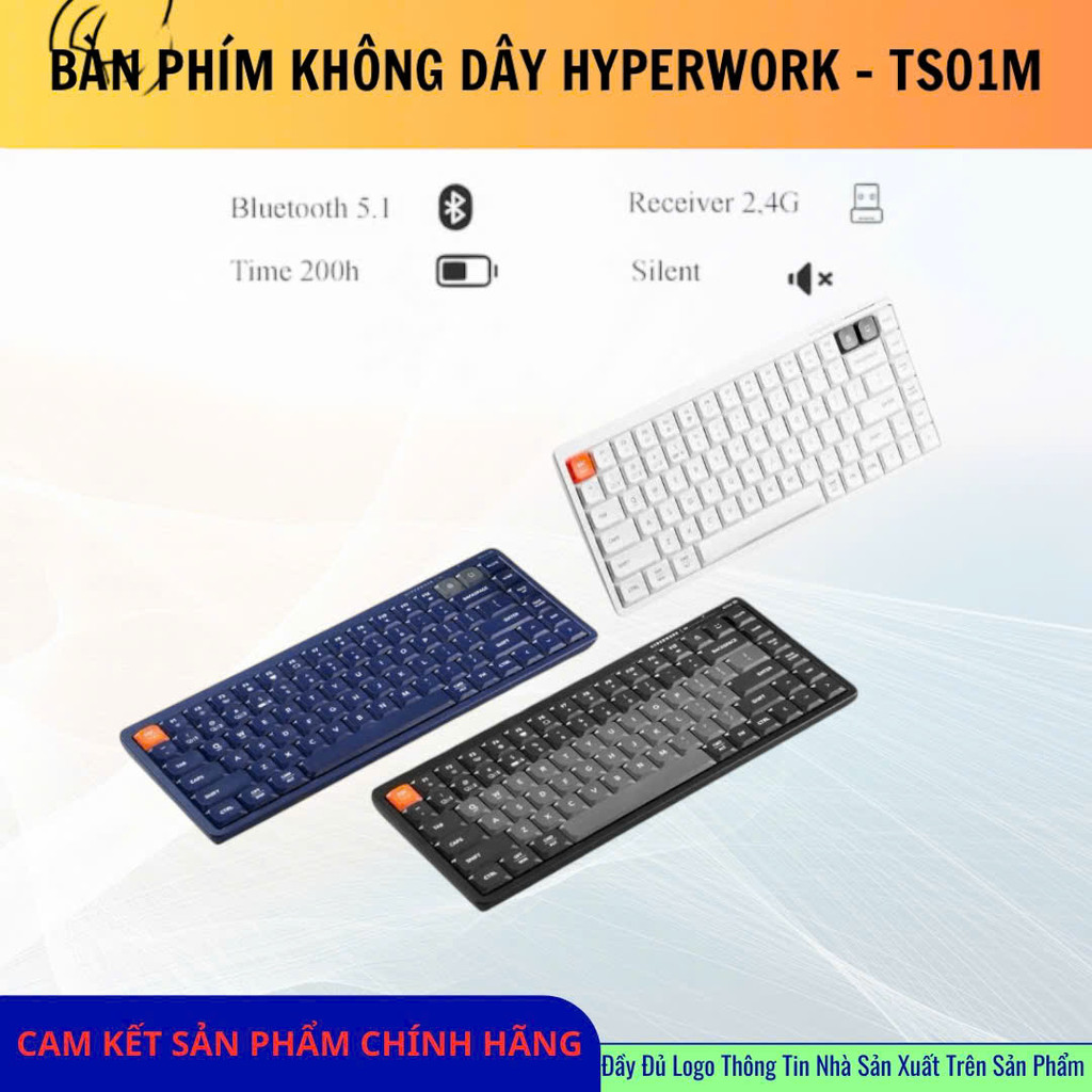 Bàn Phím Không Dây HyperWork SilentKey Mini TS01M - BH Chính Hãng 12 ...