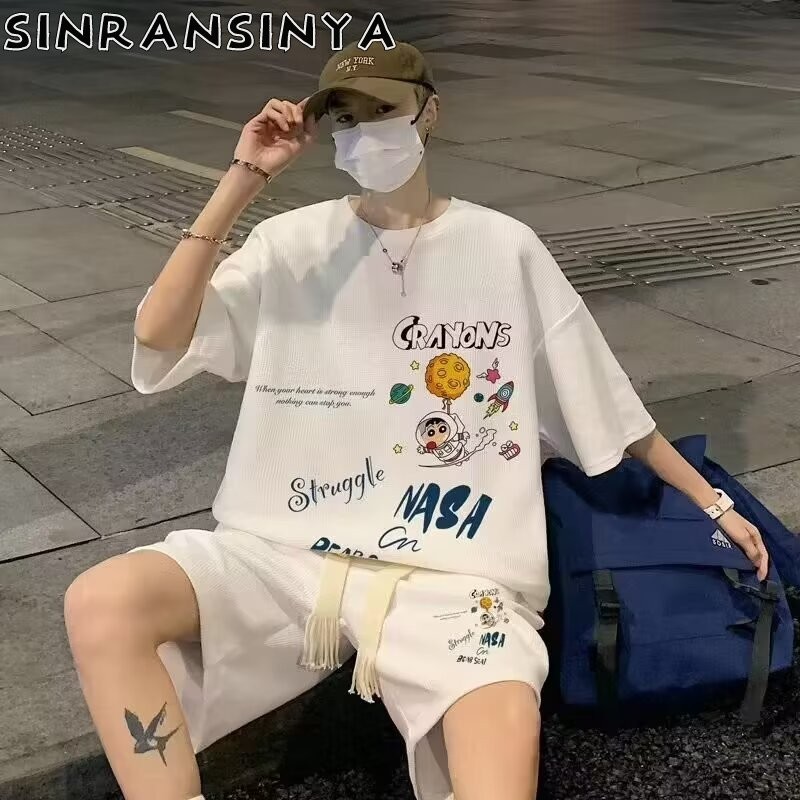 Sinransinya Bộ nam mới của Mỹ retro đường phố haute couture bánh quế ...