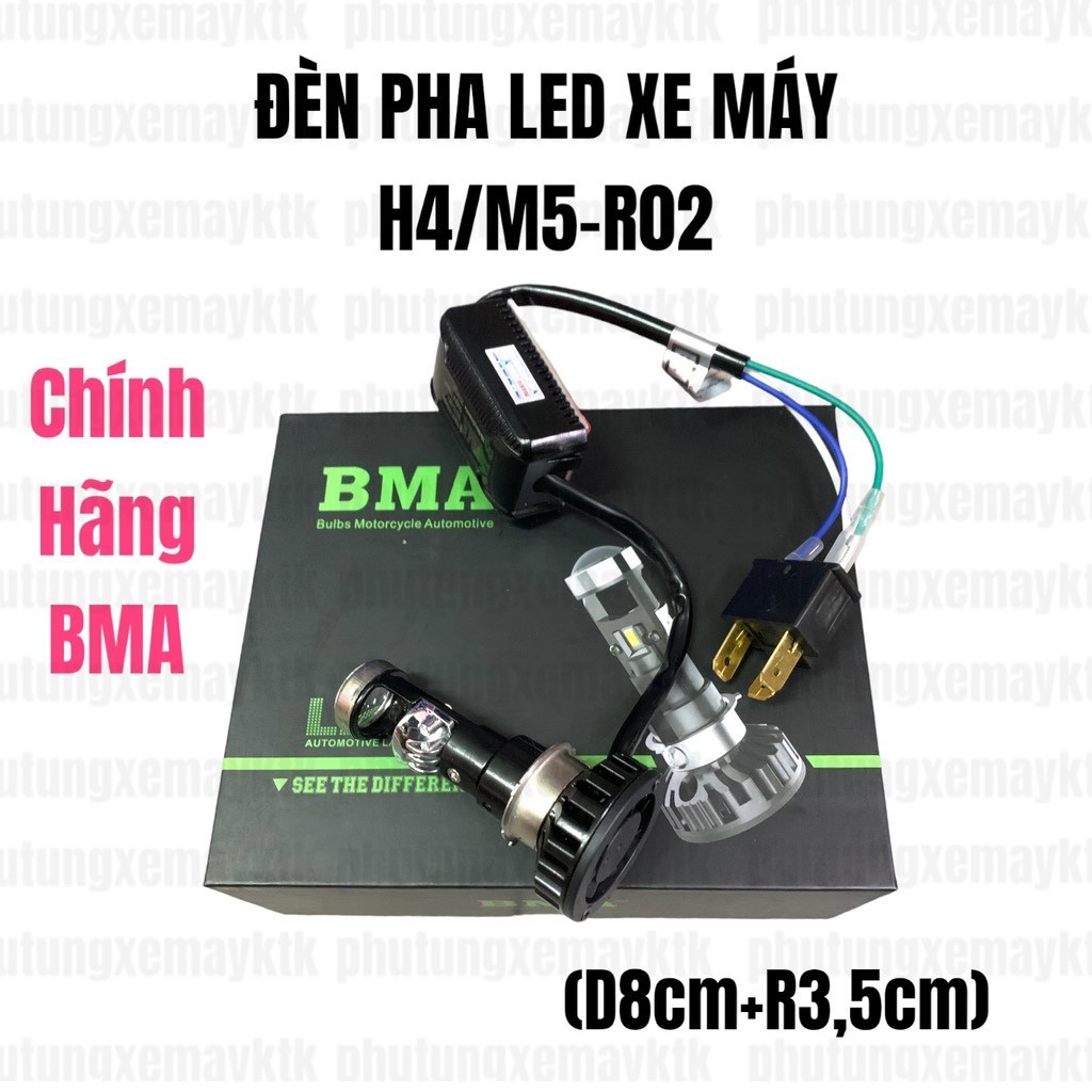 [Chính hãng led BMA] PHA LED BI CẦU XE MÁY H4/M5-R02-SÁNG TRẮNG-20/35W ...