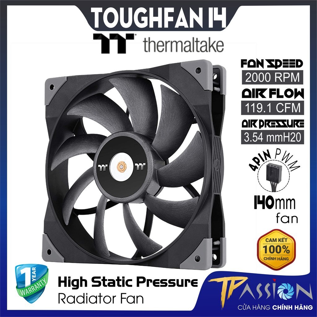 Quạt fan case 14cm Thermaltake TOUGHFAN 14 - Chính hãng, quạt tản nhiệt ...