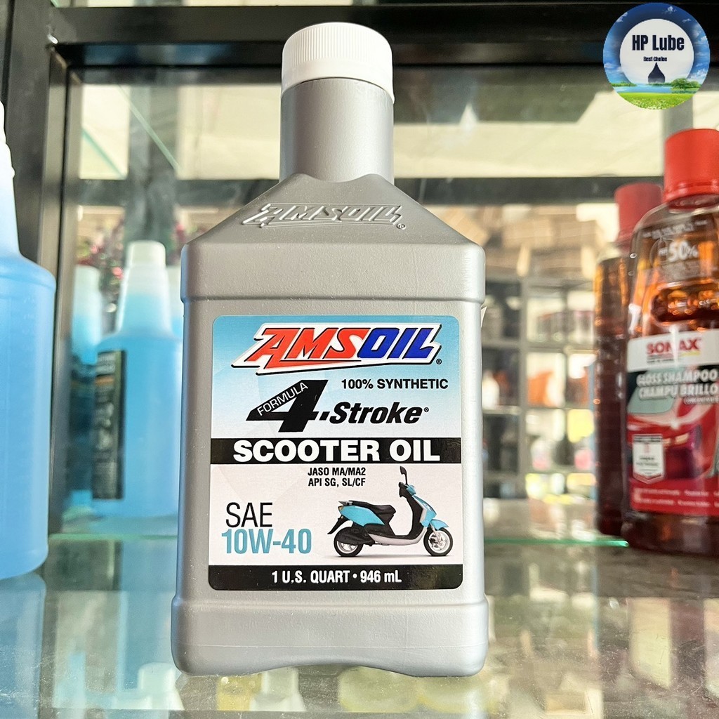 [Trợ Giá] Nhớt Amsoil Xe Tay Ga Full Synthetic Scooter 10w40 946ml- Cam ...