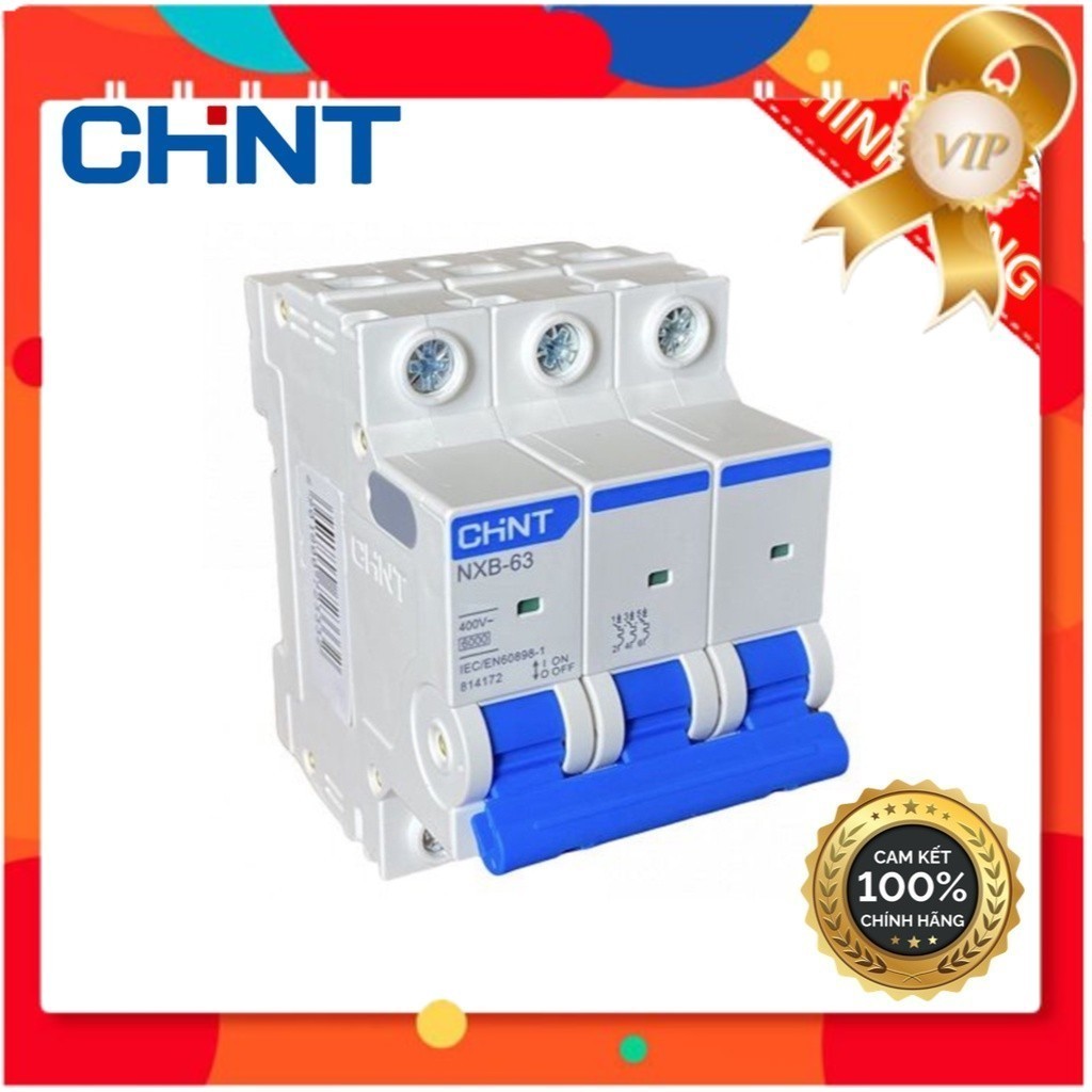 (HCM) Aptomat MCB 3 Pha Chint NXB-63:6A, 10A, 16A, 25A, 32A, 40A, 50A, 63A , Dòng Cắt 6KA~10KA ...