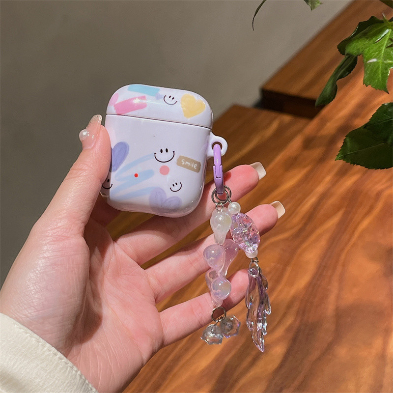 Mặt cười tím Thích hợp cho Airpods1 / 2 3 Pro Pro2 Bộ tai nghe Vỏ bảo ...