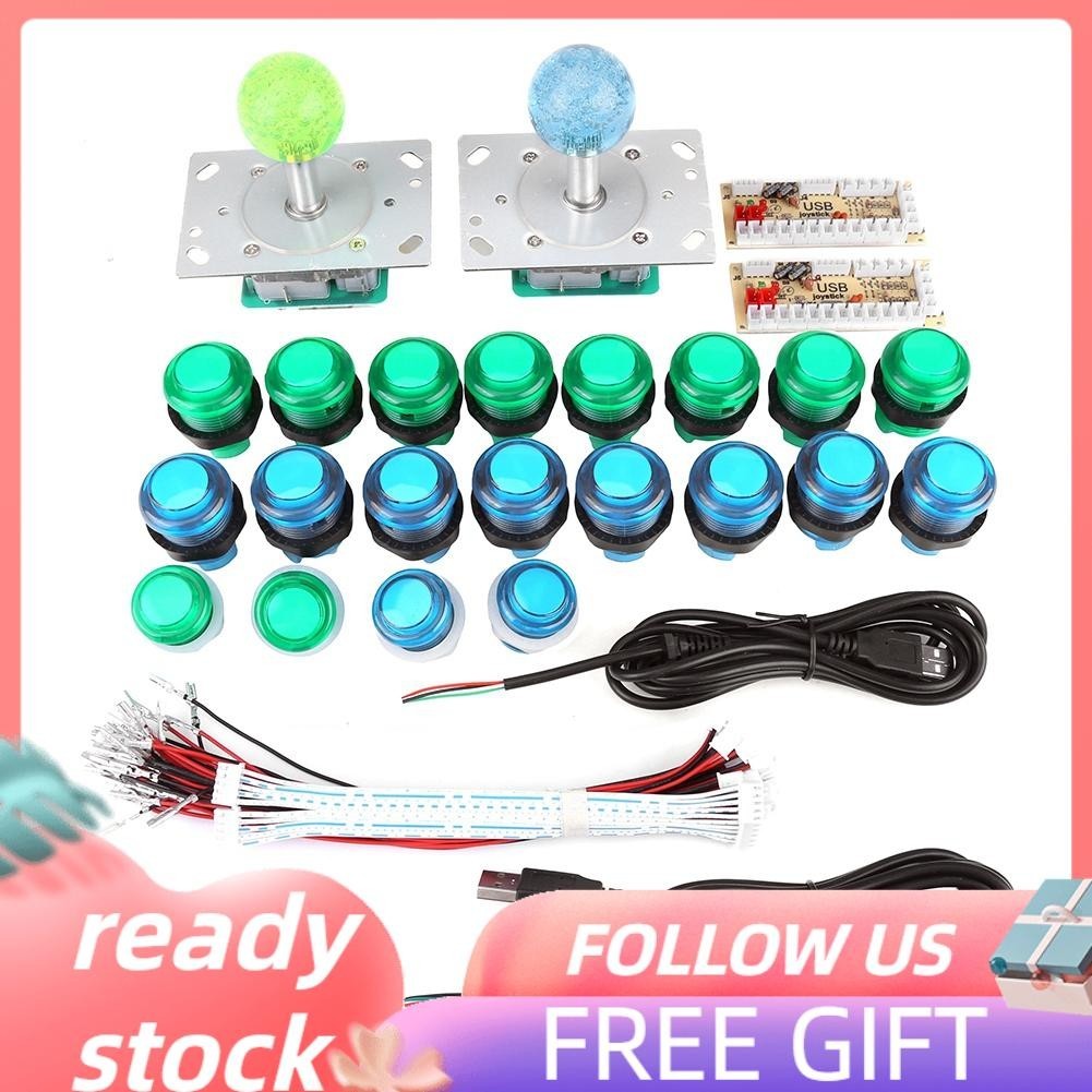Hanhan1 20 DIY LED Illuminated Arcade Game Buttons 2 USB Encoder Kit ...