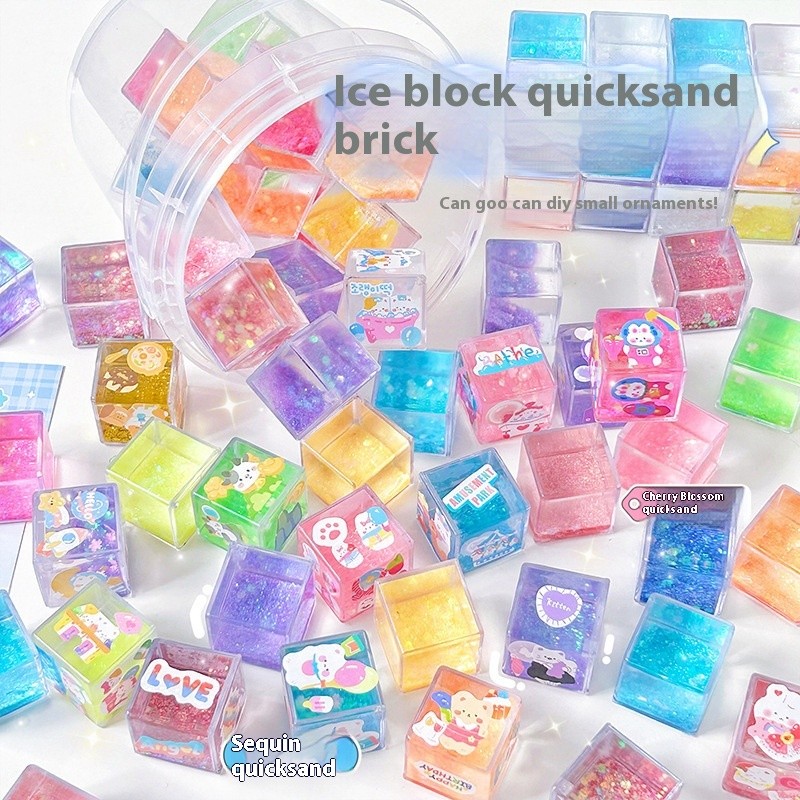 Sáng Tạo Mini Ice cube Quicksand Guka brick Mini Oil diy Ice cube brick ...
