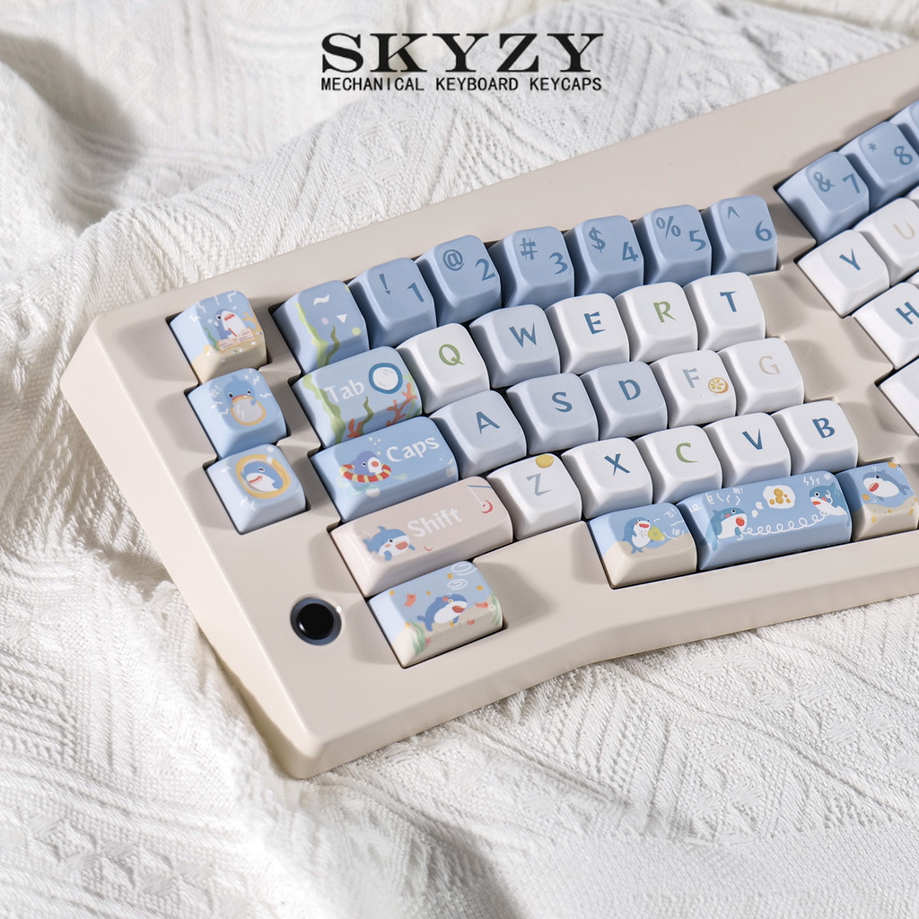 Shark Party Keycaps MDA Profile Phim hoạt hình màu xanh dễ thương PBT ...