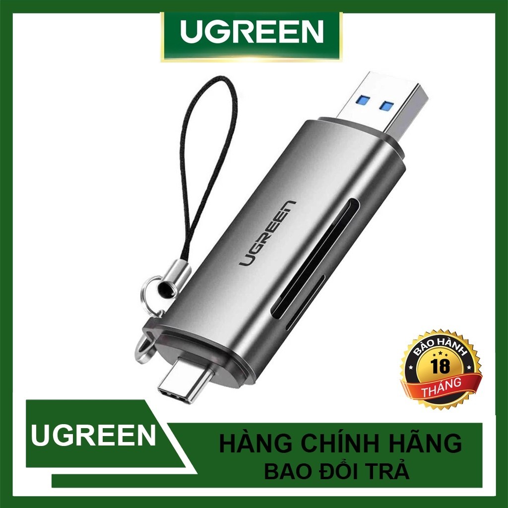 Đầu đọc thẻ nhớ SD/TF chuẩn USB Type C và USB 3.0 Ugreen 50706 chính hãng | Shopee Việt Nam