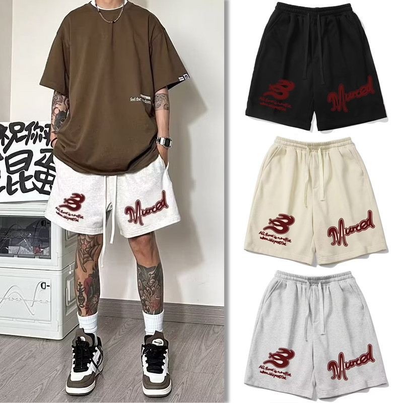 M-5xl Quần Short Bóng Rổ Nam Nữ Phong Cách Mỹ Retro In Chữ Quần Chạy Bộ Quần Short Thể Thao Bóng ...