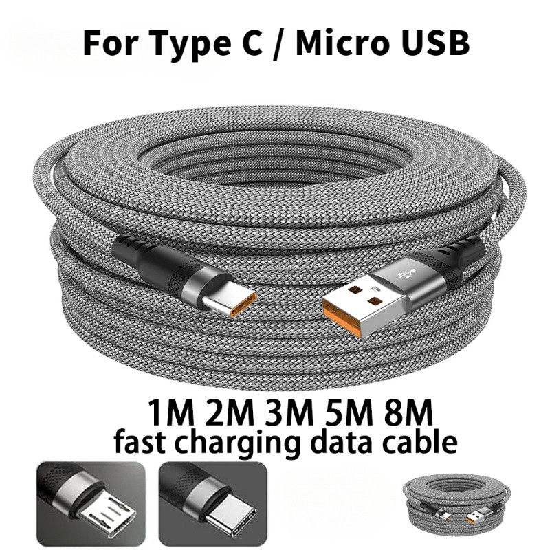 Cáp USB TYPE-C / Micro USB cực dài 8m / 5m / 3m / 2m / 1m 5A Cáp sạc ...
