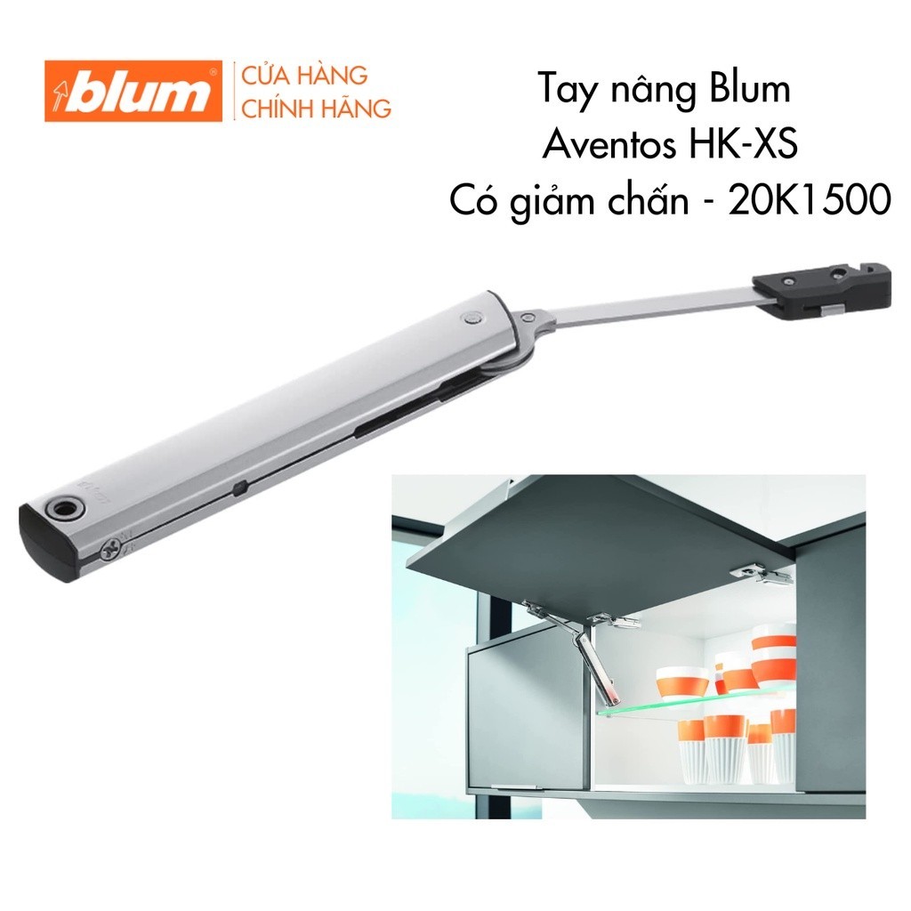 Bộ tay nâng AVENTOS HK-XS tích hợp giảm chấn (Ti hơi Blum) dùng cho cánh cửa tủ có chiều cao ...