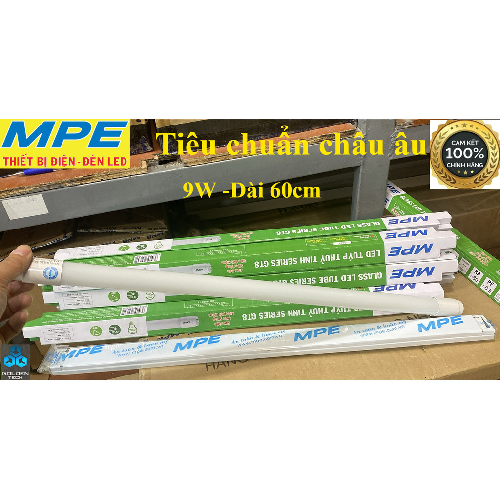 (Chính hãng MPE) Máng, Bóng Đèn Led Tuýp 9W 60cm/ 0.6m/ 6 tất -Ánh sáng ...