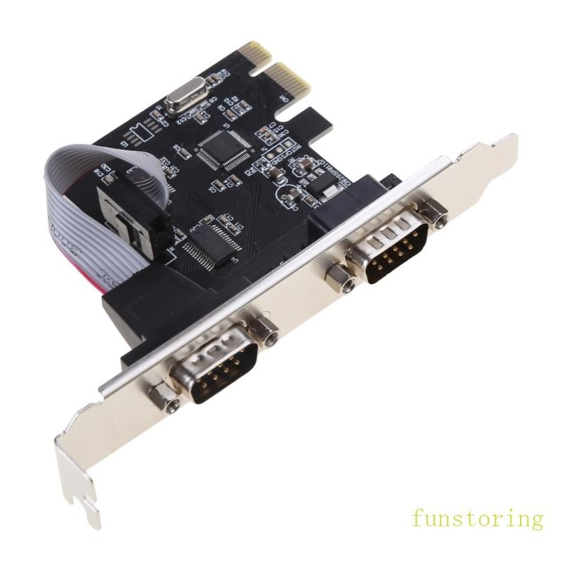 Fun 2 Cổng PCI bản địa cho Express PCIE sang RS232 Thẻ chuyển đổi nối tiếp PCI-E sang DB9 RS ...