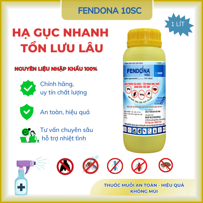 Thuốc muỗi Fendona 10SC 1 lít, dung dịch diệt côn trùng không mùi ...