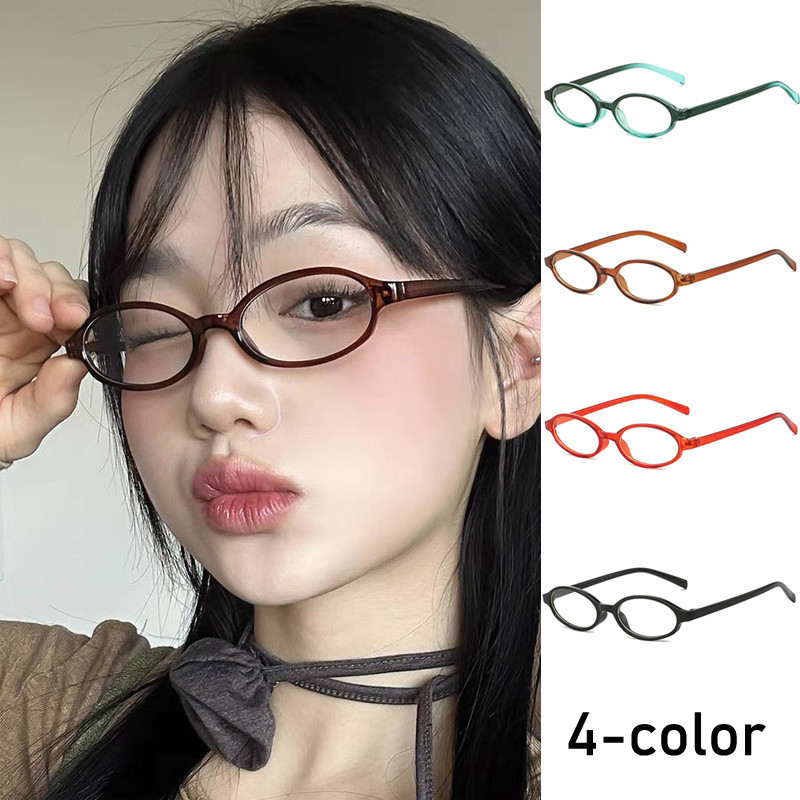 Mắt Kính Gọng Oval Nhỏ Màu Xanh Dương Gradient Phong Cách Retro Cho Nữ ...