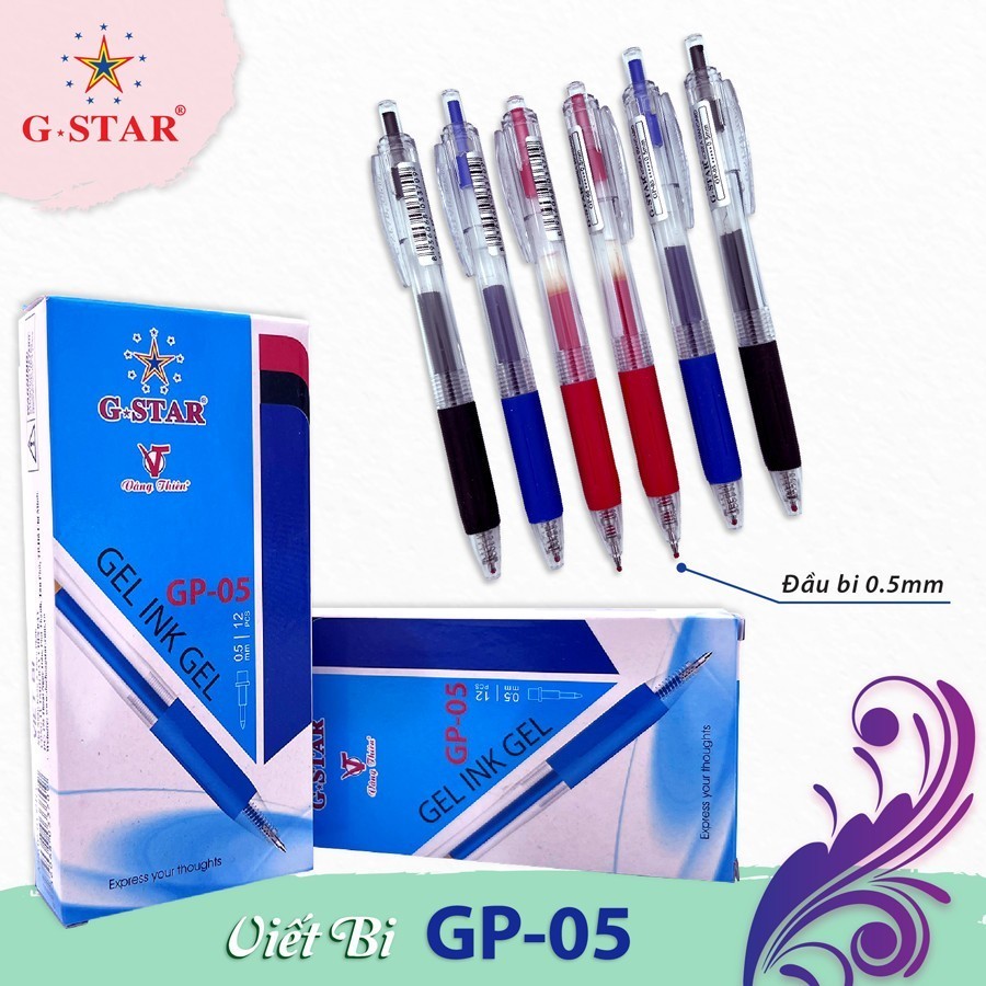 Bút viết bi bấm Gstar GP-05 / GP05 dạng gel 0.5mm | Shopee Việt Nam