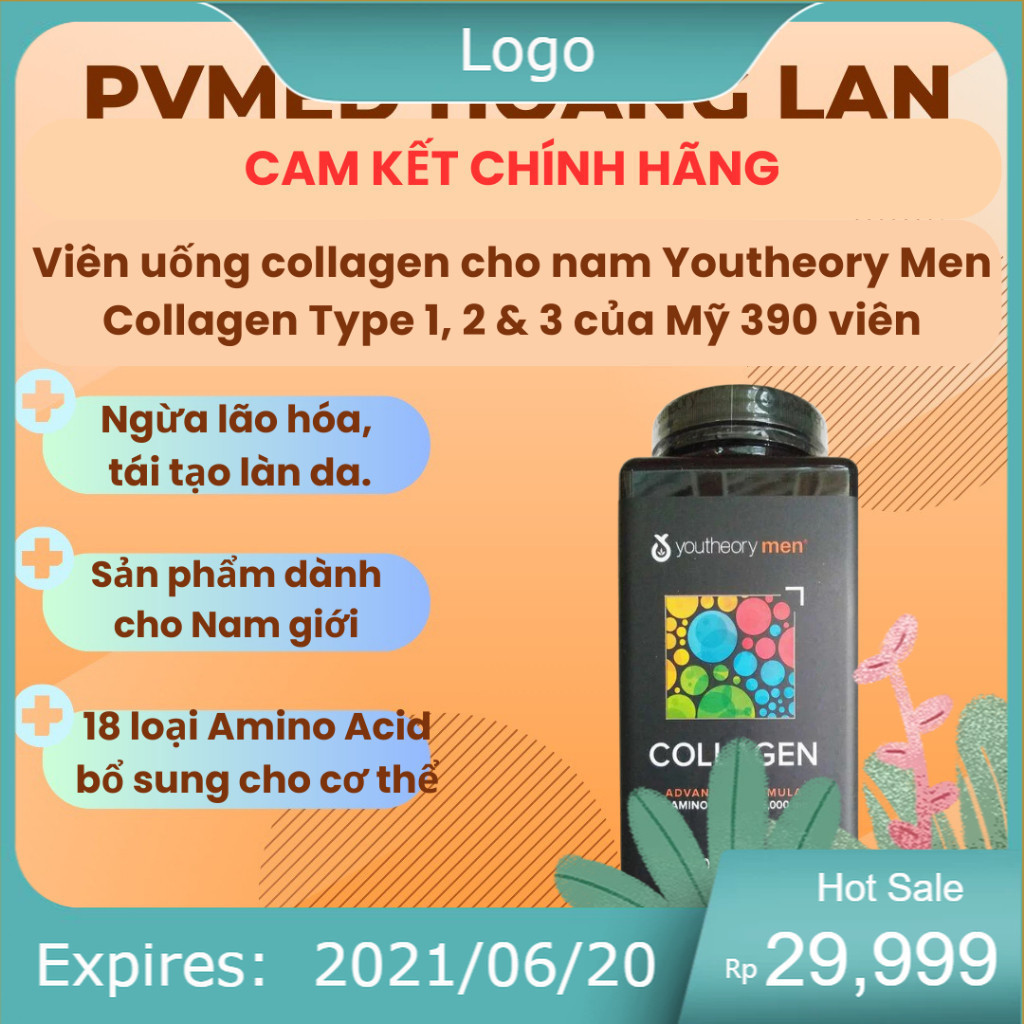 Collagen Men Youtheory dành cho Nam giới 390 viên của Mỹ | Shopee Việt Nam