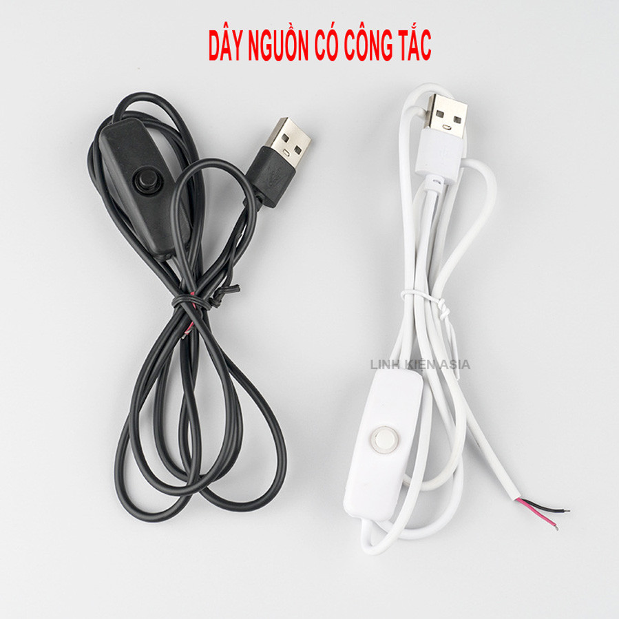 Dây nguồn USB 2 lõi có công tắc dùng cho đèn LED để bàn | Shopee Việt Nam