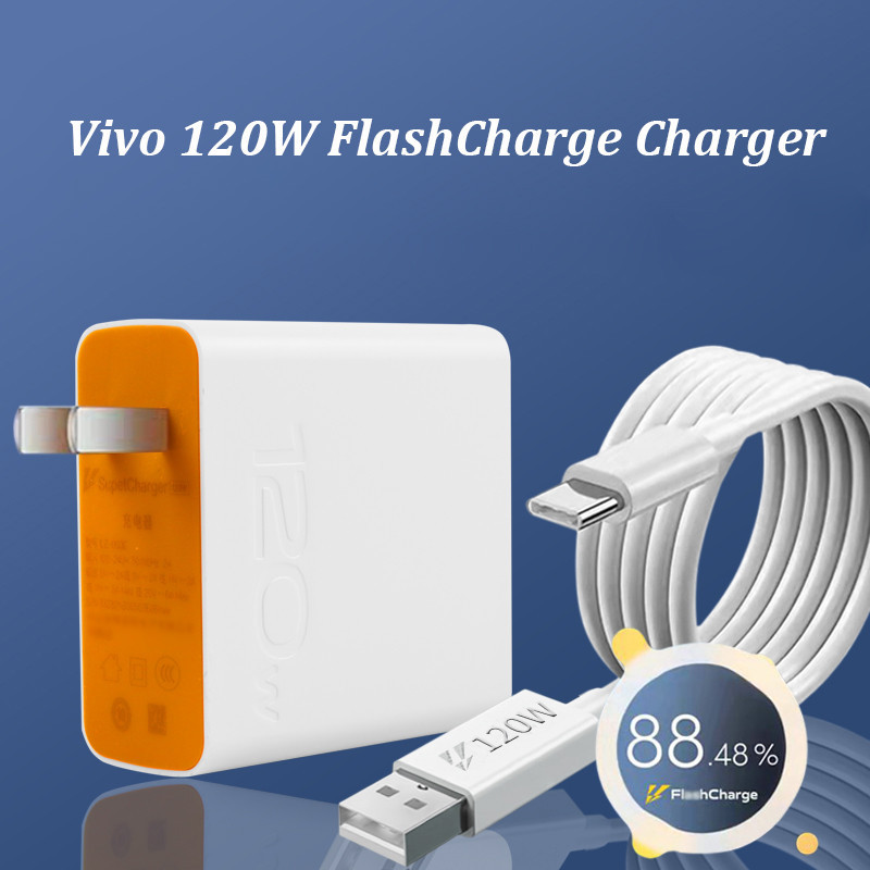 Dành Cho Vivo 120W FlashCharge Sạc EU Mỹ Nhanh Flash Sạc Adapter 6A 1M USB Loại C Cáp Cho Vivo ...