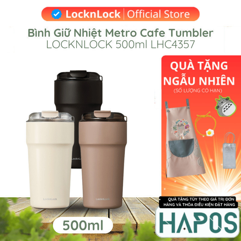 Bình giữ nhiệt phủ sứ LocknLock 500ml LHC4357 Metro Cafe Tumbler, Hàng ...