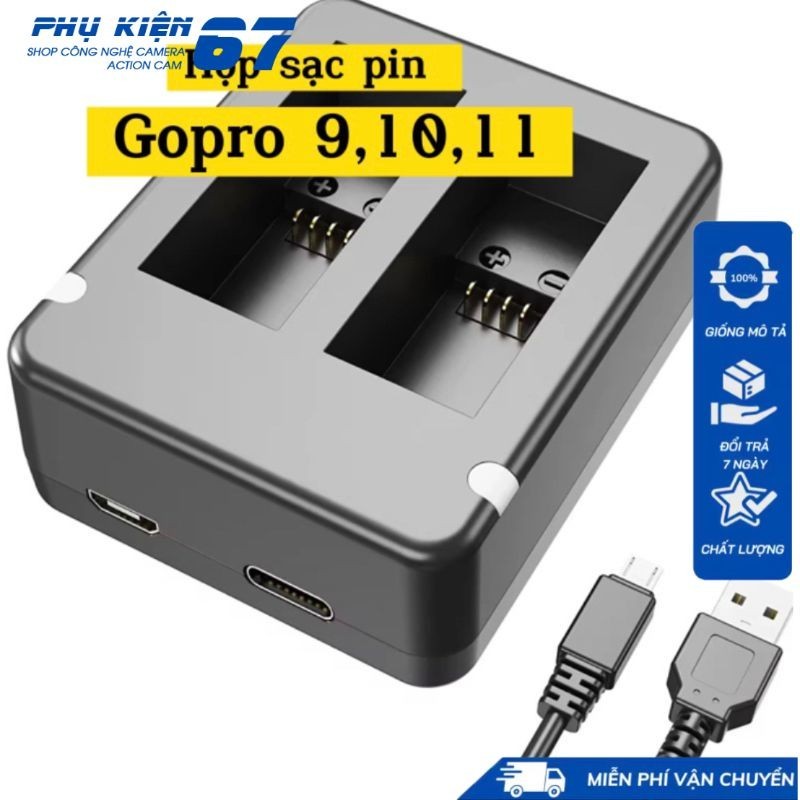 hộp sạc pin gopro 9 10 11 dùng chung, phụ kiện máy quay gopro PHỤ KIỆN ...