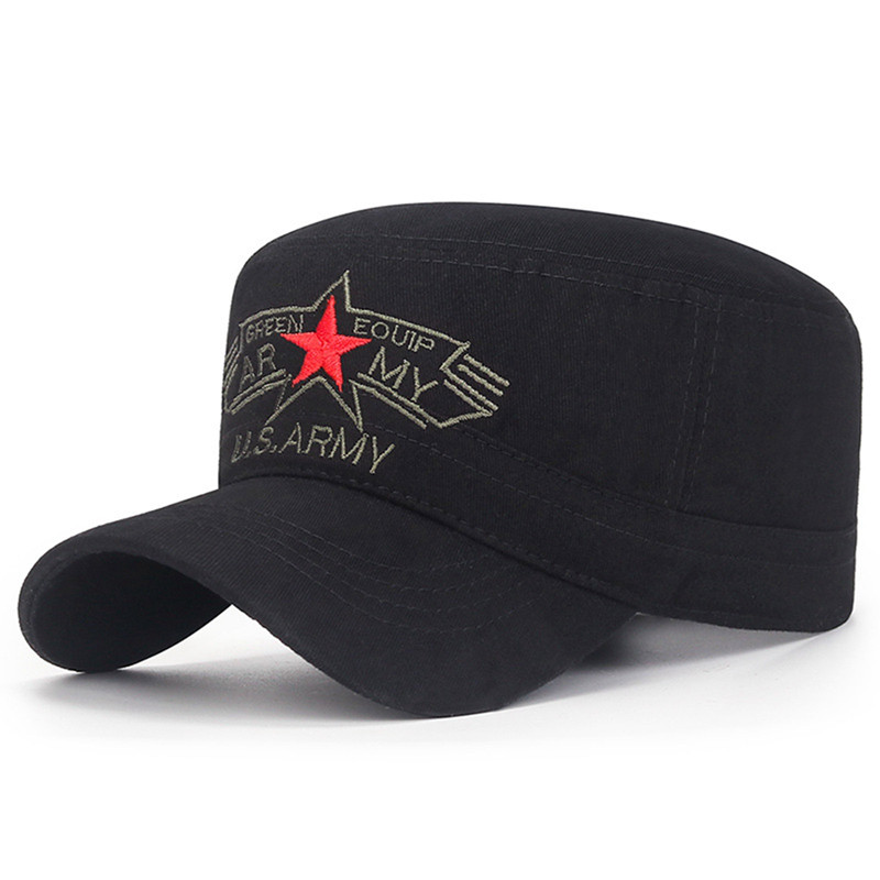 Camo Red Star Flat Top Hat Pentagram Nam Nữ Mũ Cotton Vintage Honor Mũ ...