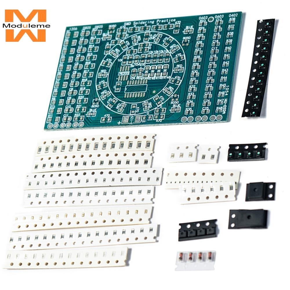 Diy SMD SMT Thực hành hàn Kỹ năng hàn Bảng đào tạo 3-12V Nước chảy Led DIY Kit cho dự án học tập ...
