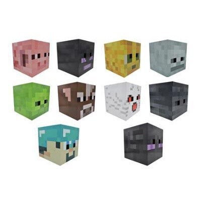 Minecraft Cardboard Head Cover Box Steve Creeper Enderman Mask Trang ...