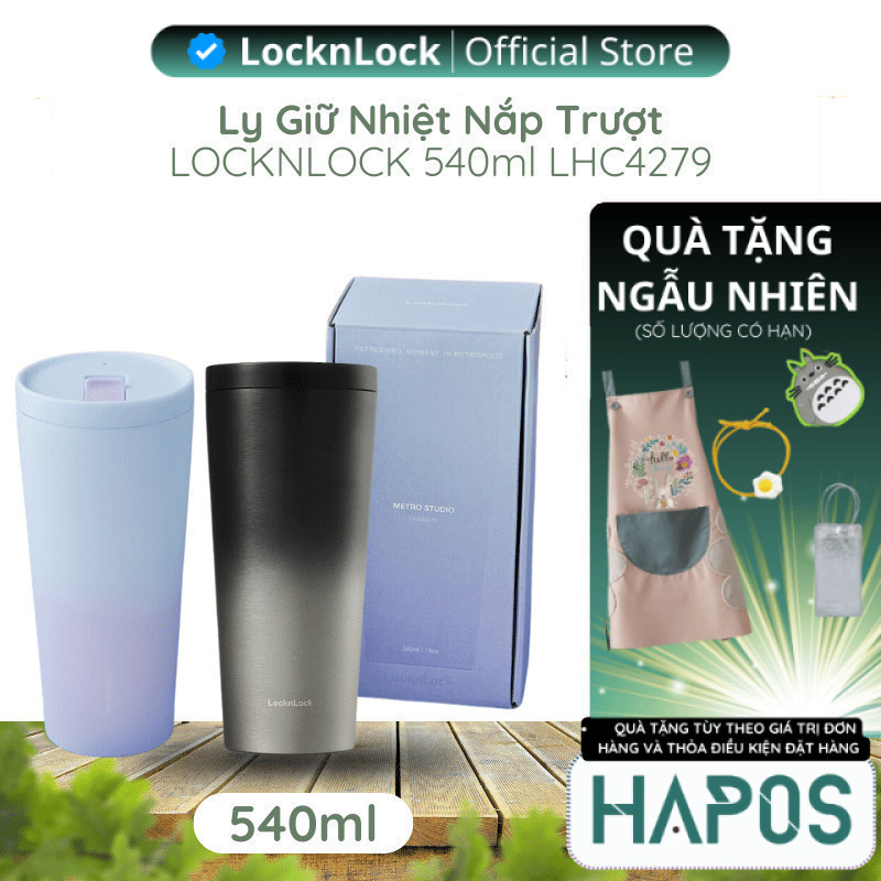 Ly giữ nhiệt 540ml LocknLock nắp trượt LHC4279 - Hàng chính hãng, đế ...
