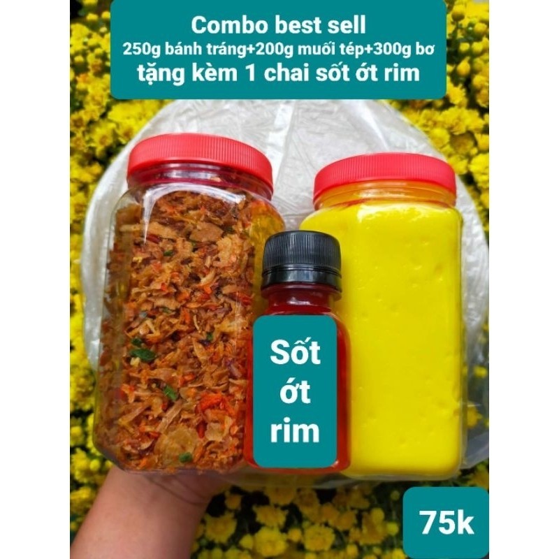 COMBO BEST SELL : 250G BÁNH TRÁNG PHƠI SƯƠNG+200G MUỐI TÉP HÀNH PHI+ ...