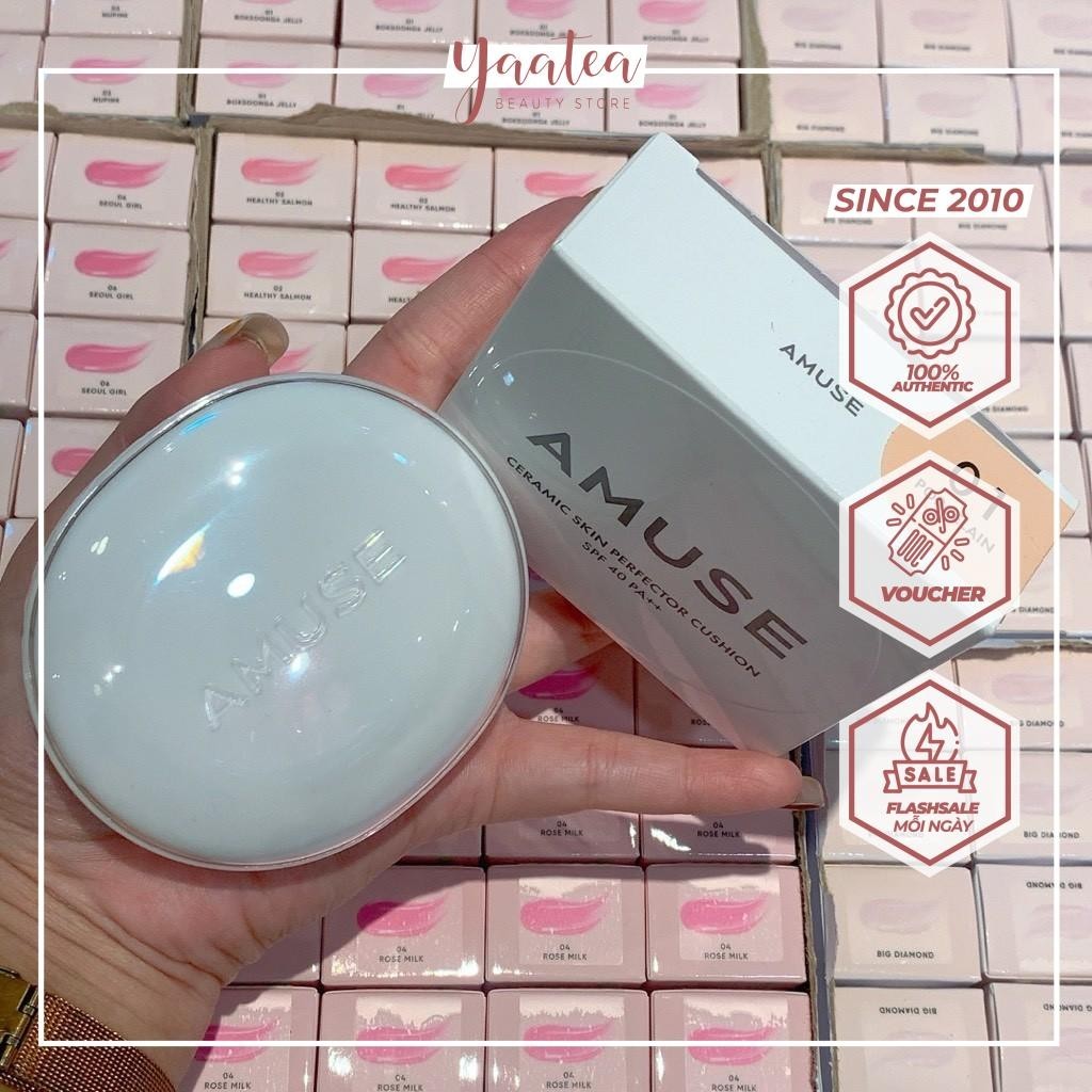 Cushion Amuse Ceramic Skin Perfector SPF40 15g | Shopee Việt Nam