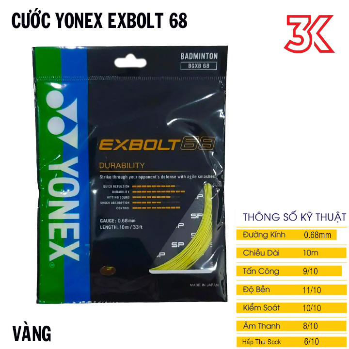Dây Cước Căng Vợt Yonex BG EXBOLT 68 [Chính Hãng] | Shopee Việt Nam