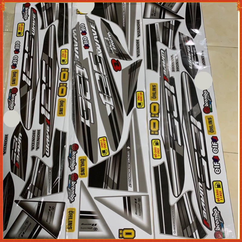 Tem Wave 125i Trắng Đen Dán Xe Wave 50/100/110 - Tem Xe Wave | Shopee ...