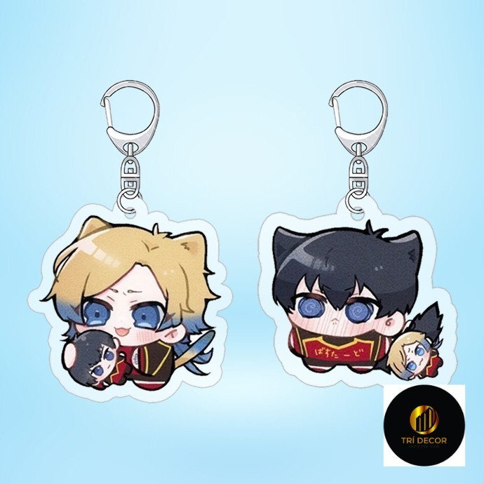 Móc khóa keyring ISAGI x KAISER BLUE LOCK in hình anime chibi quà tặng ...