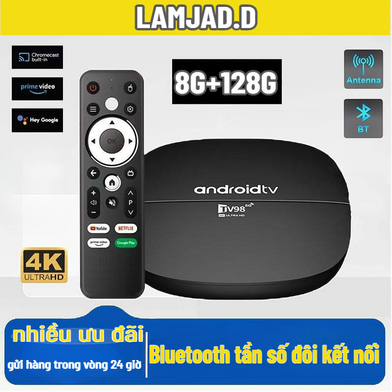 Tv98 4K Android TV box 8G + 128GB Vietnamese WiFi 5G, Bluetooth 4.0 ...