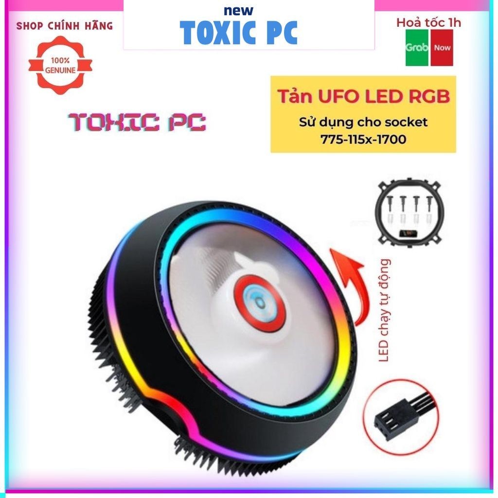Quạt Tản Nhiệt, Fan CPU UFO X Led RGB - Tự Động Đổi Màu Và Hiệu Ứng ...
