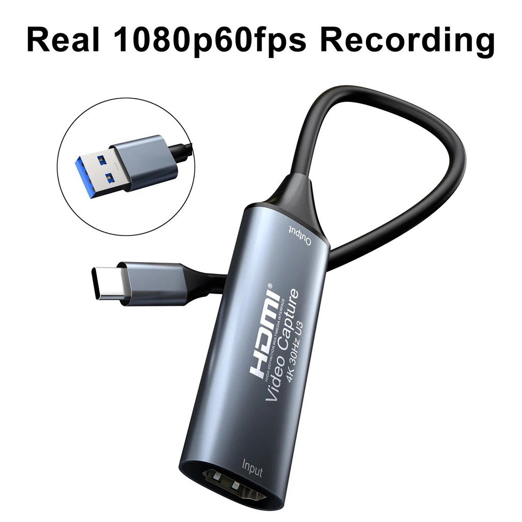 4k Type-C Video Capture Card 1080p 60fps USB 3.0 USB-C HDMI Game Ghi ...