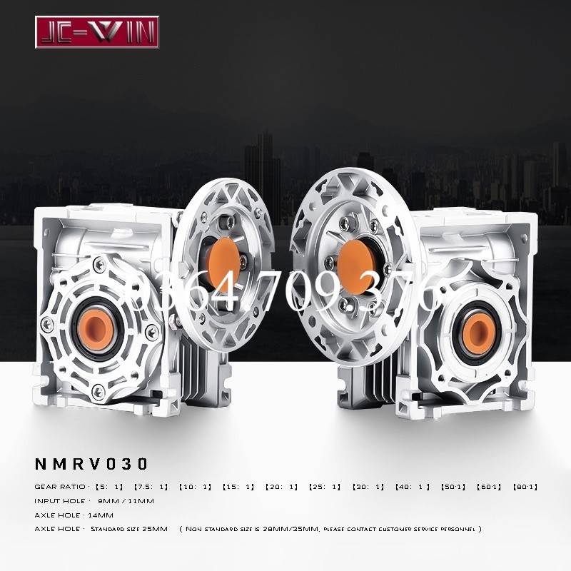 nmrv030 Worm Gear Reducer hộp số động cơ bánh răng tỷ lệ 5:1 đến 80:1 9 ...