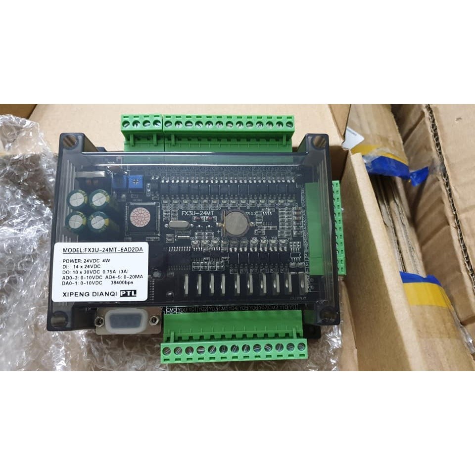 Bảng Mạch lập trình PLC Mitsubishi FX3U 24MT (14 In / 10 Out phát Xung ...