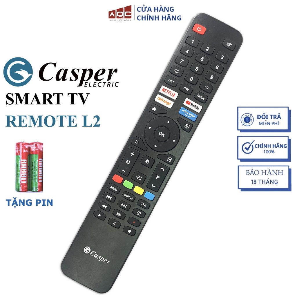 Remote Điều Khiển TV Casper L2 Smart TV Chính Hãng - Tặng Pin Bảo Hành ...