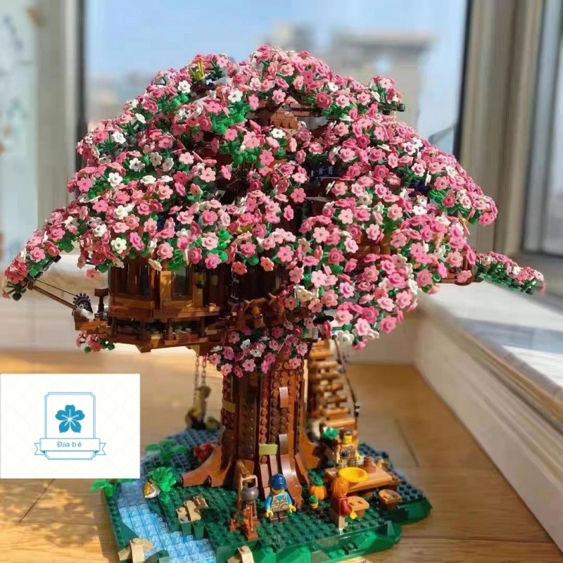 Lego，Sakura Tree House Peach Blossom Pond Trang Trí Ngày Lễ Tình Nhân ...