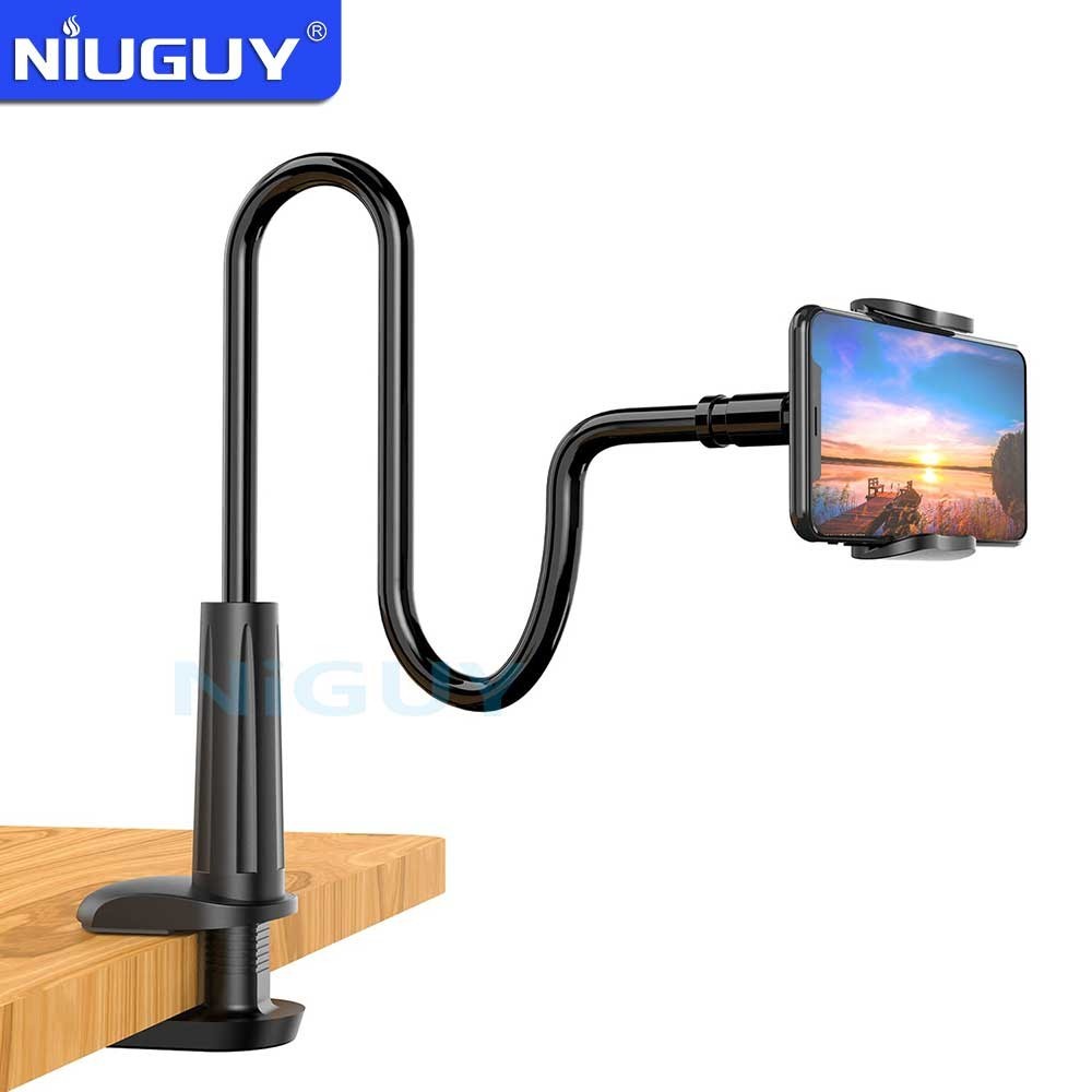Mobile phone bed holder with handle flexible long arm gooseneck bracket ...