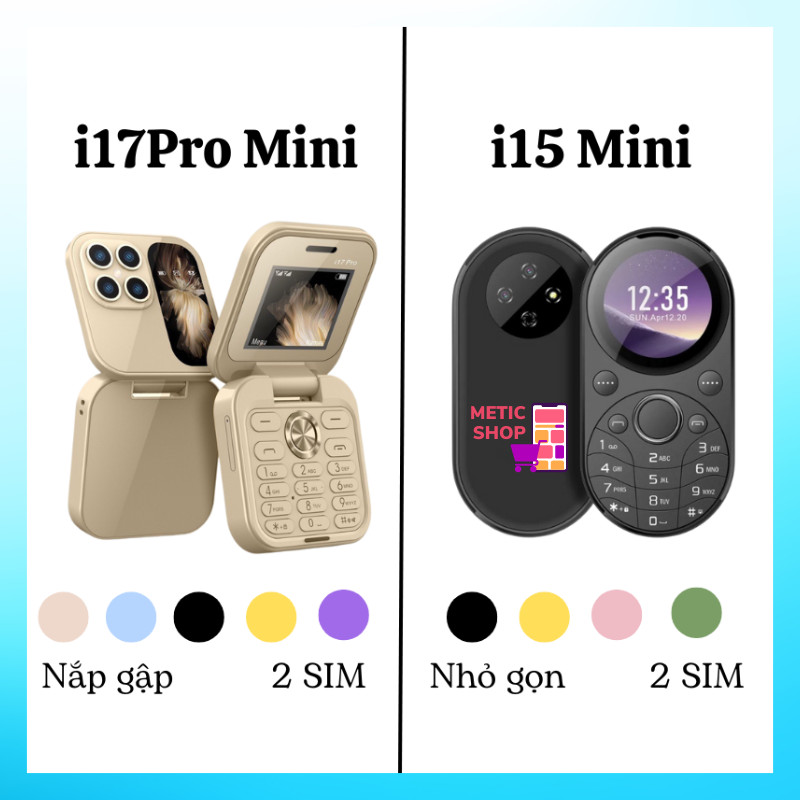 Điện Thoại Mini Nắp Gập Siêu Dễ Thương SERVO i15 Mini, i16 Pro, i17 Pro ...