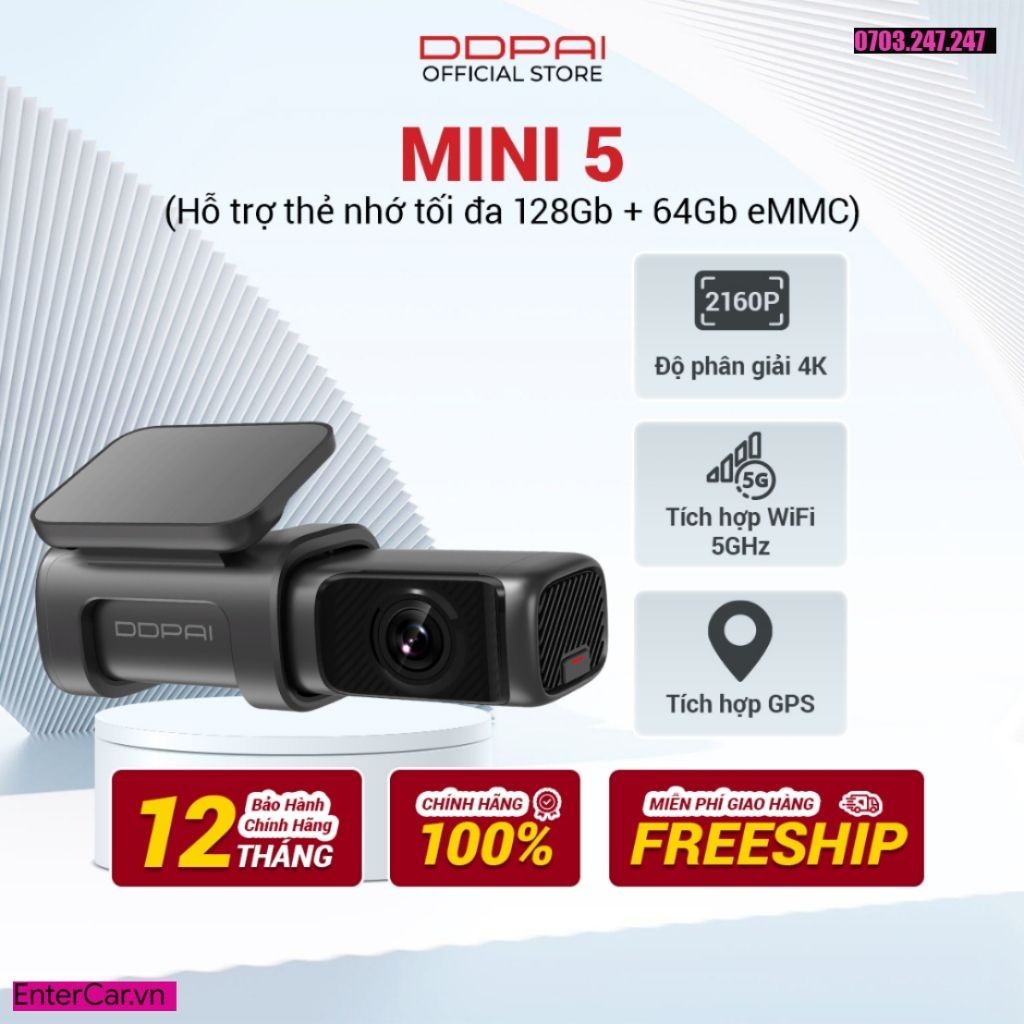 Camera Hành Trình DDPai Mini 5 4G Độ Phân Giải 4K 2160P Tích Hợp GPS ...