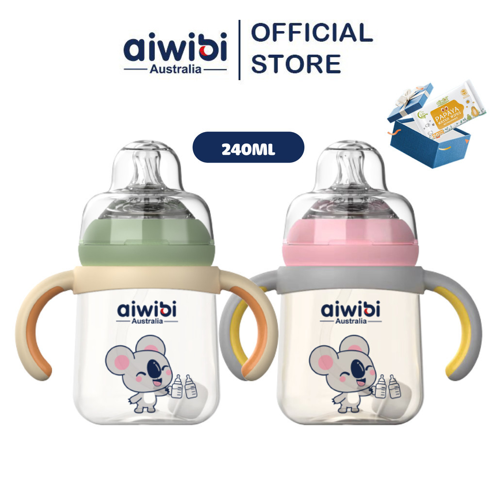 Bình Sữa Cao Cấp Aiwibi Cho Bé, PPSU Chịu Nhiệt Van Khí Chống Sặc Giảm Đầy Hơi, Đủ Màu - 120ml ...