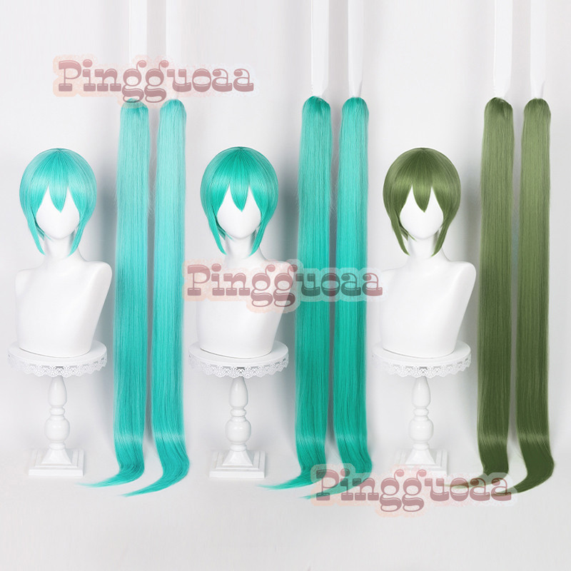 【Manmei】Vocaloid Hatsune Miku Cosplay Wig Sakura Miku 115cm Long Green ...