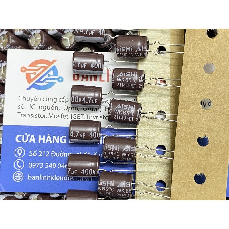 [Combo 10 chiếc] Tụ hóa AiSHi 4.7uF 400V kích thước 8x11mm | Shopee Việt Nam