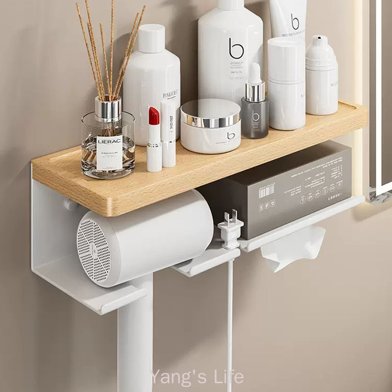 She Rack Walnut Máy Sấy Tóc Giá Đỡ Không Đục Lỗ Máy Sấy Tóc Móc Treo ...