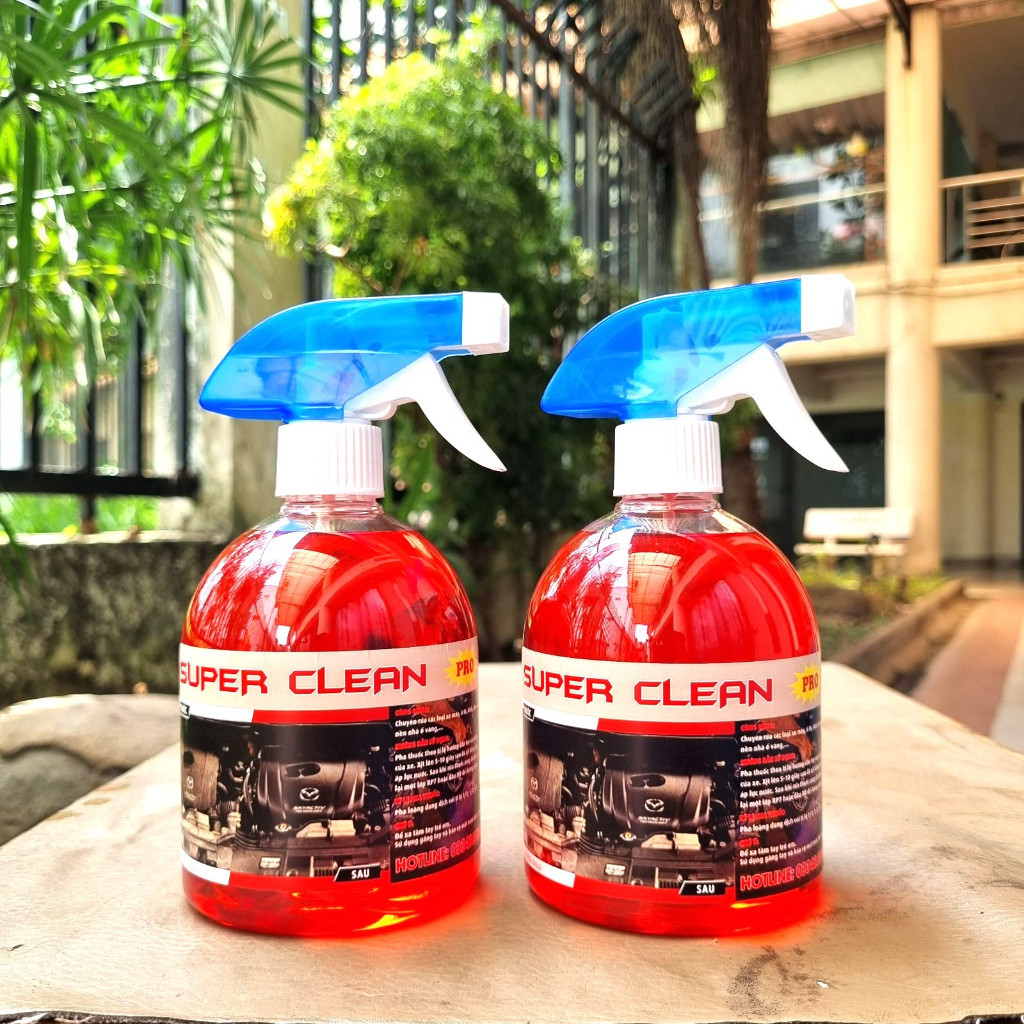 Combo 2 chai dung dịch tẩy rửa đầu bò, lốc xe máy không chạm SUPER ...