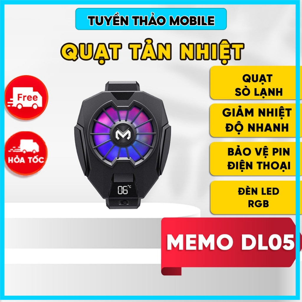Quạt Tản Nhiệt Điện Thoại Sò Lạnh MEMO DL05, DL10, DL12, DL16 (BH Lỗi 1 Đổi 1) - Đèn LED RGB ...